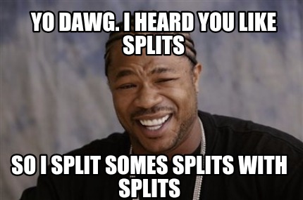 Meme Creator - Funny Yo dawg. I heard you like splits So I split somes ...