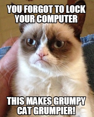 Meme Creator - Funny You forgot to lock your computer This makes grumpy ...