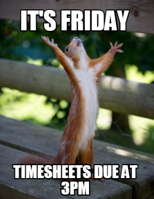 Meme Creator - Funny It's Friday Timesheets due at 3pm Meme Generator ...