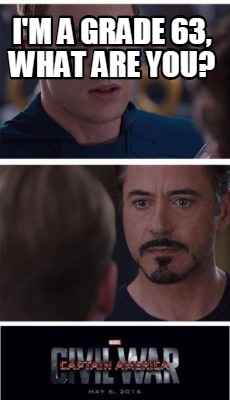 Meme Creator - Funny I'm a grade 63, what are you? Meme Generator at ...