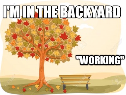 Meme Creator - Funny I'm in the backyard "working" Meme Generator at ...