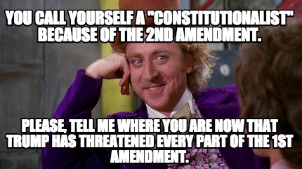 Meme Creator - Funny You call yourself a "constitutionalist" because of ...