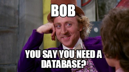 Meme Creator - Funny Bob You say you need a database? Meme Generator at ...