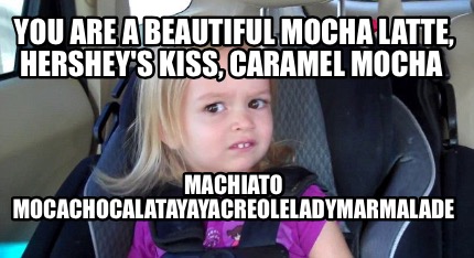 Meme Creator - Funny You are a beautiful mocha latte, Hershey's kiss ...