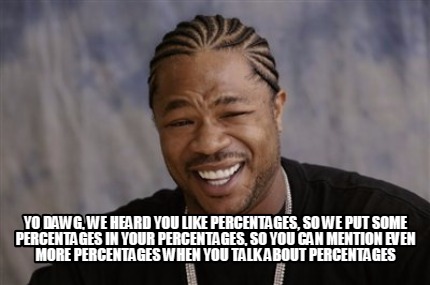 Meme Creator - Funny Yo dawg, we heard you like percentages, so we put ...