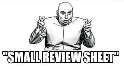 Meme Creator - Funny "Small review sheet" Meme Generator at MemeCreator ...