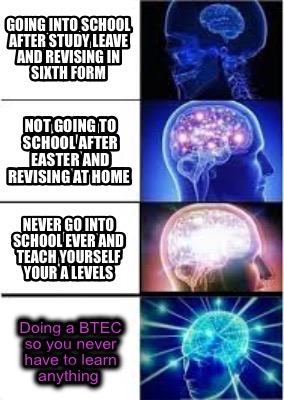 Meme Creator - Funny Going into school after study leave and revising ...