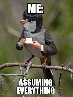 Meme Creator - Funny me: assuming everything Meme Generator at ...