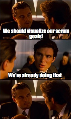 Meme Creator - Funny We should visualize our scrum goals! We're already ...