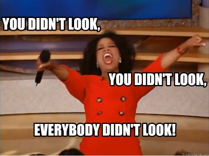 Meme Creator - Funny YOU DIDN'T LOOK, YOU DIDN'T LOOK, EVERYBODY DIDN'T ...