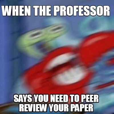 Meme Creator - Funny When the professor says you need to peer review ...