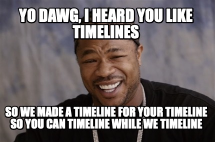 Meme Creator - Funny yo dawg, i heard you like timelines so we made a ...