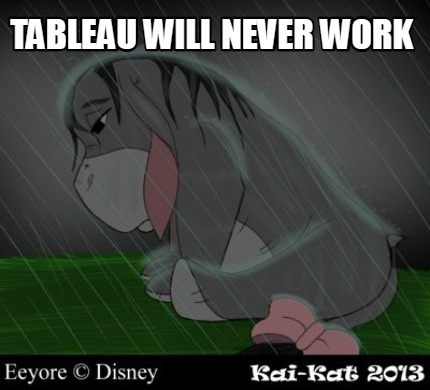 Meme Creator - Funny Tableau Will Never Work Meme Generator at ...