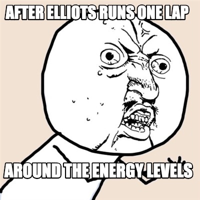 Meme Creator - Funny After Elliots Runs One Lap Around the Energy ...
