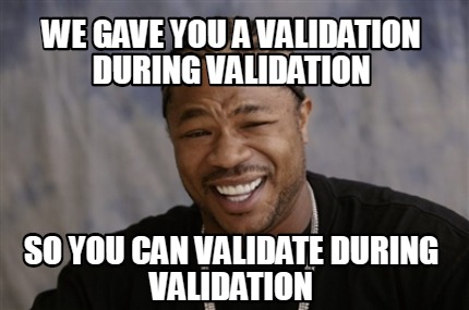 Meme Creator - Funny We gave you a validation during validation So you ...