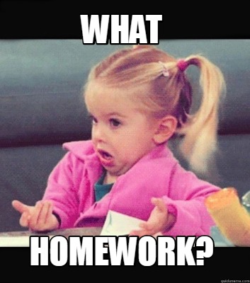 Meme Creator - Funny What Homework? Meme Generator at MemeCreator.org!