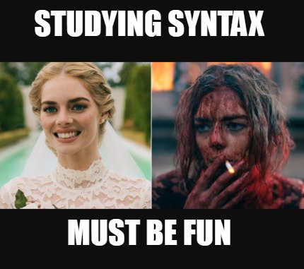 Meme Creator - Funny studying syntax must be fun Meme Generator at ...