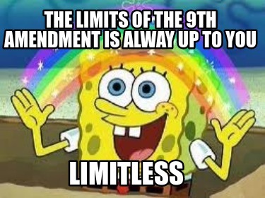 Meme Creator - Funny the limits of the 9th amendment is alway up to you ...