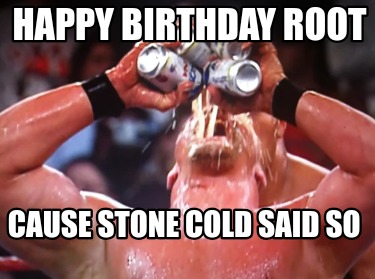 Meme Creator - Funny Happy Birthday Root Cause Stone Cold said so Meme ...