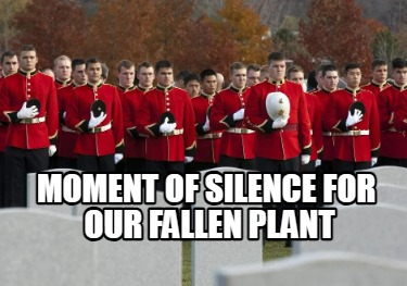 Meme Creator - Funny Moment of silence for our fallen plant Meme ...