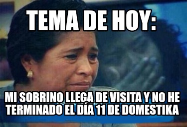 Meme Creator - Funny Tema de hoy: Mi sobrino llega de visita y no he ...